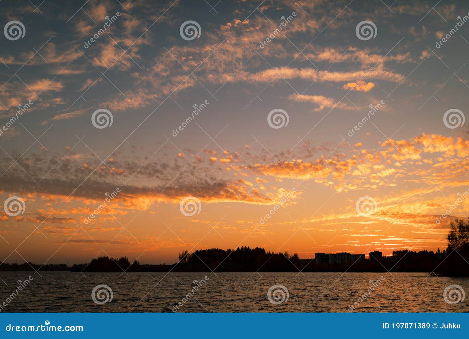 Cirrocumulus Clouds Sunset Sky Landscape Stock Image - Image of heaven ...