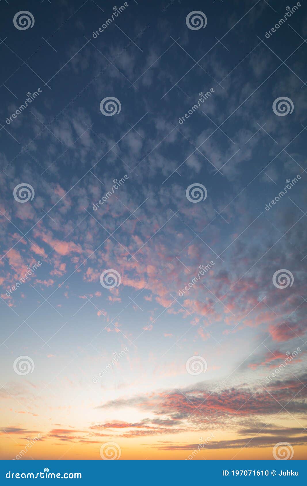 Cirrocumulus Clouds Sunset Sky Landscape Stock Photo - Image of light ...