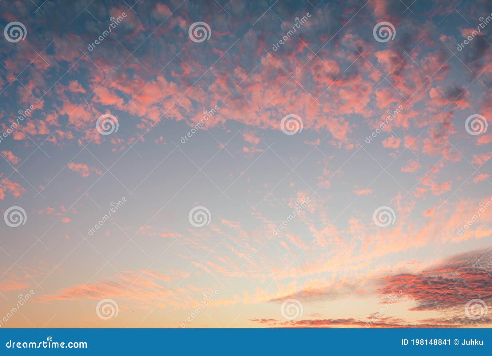 Cirrocumulus Clouds Sunset Sky Landscape Stock Image - Image of ...