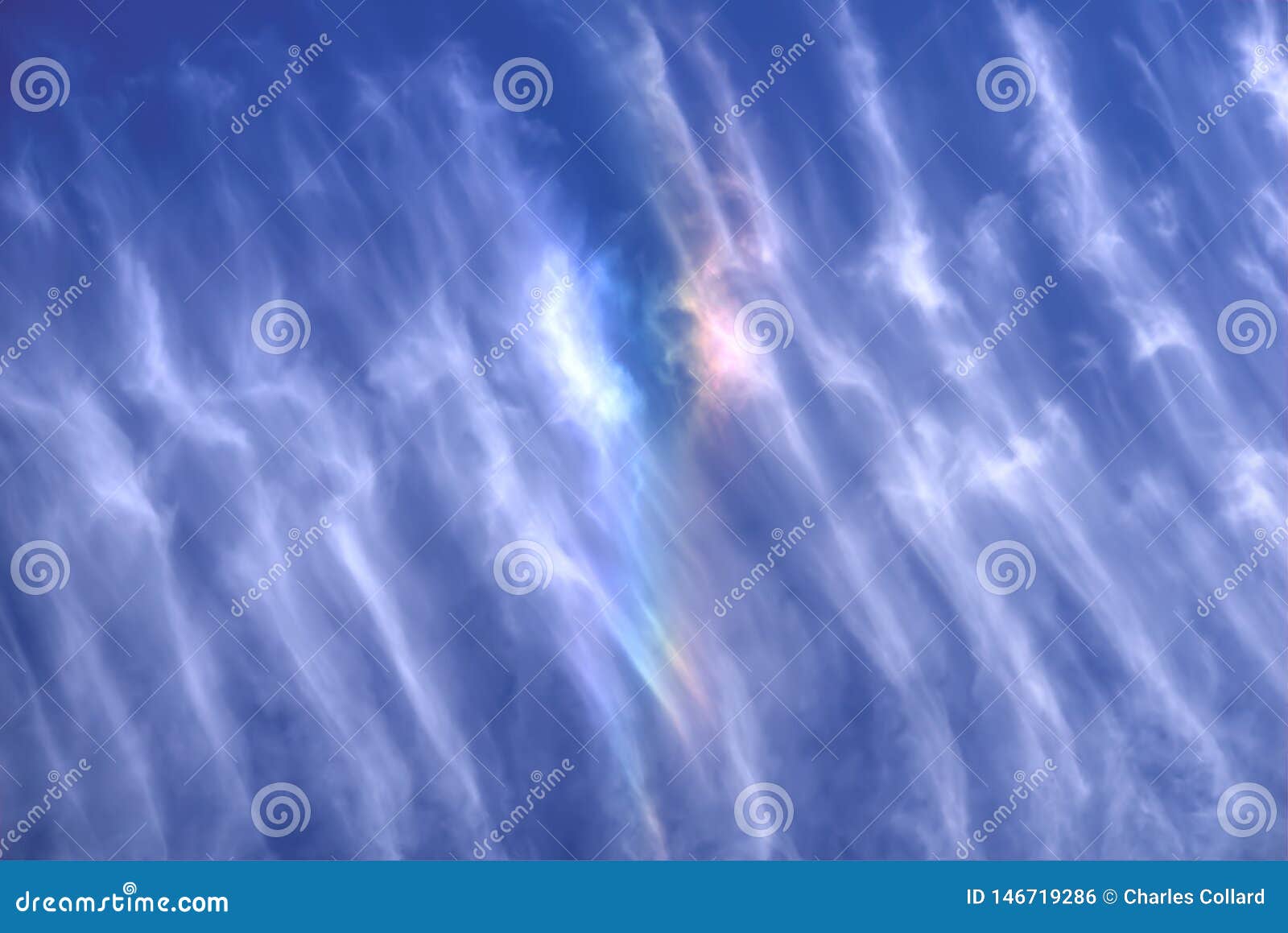 Cirrus Clouds Form Impromptu Rainbow Stock Photo - Image of nature ...