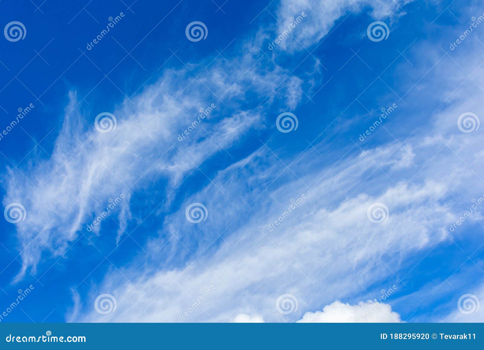 Cirrus and Cumulus Clouds on Blue Sky Background Stock Photo - Image of ...