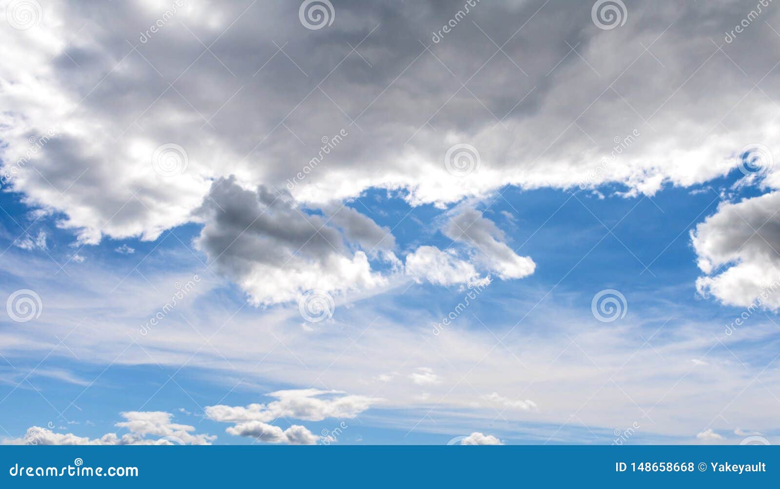 Cirrus and Cumulus Clouds in a Blue Sky Stock Photo - Image of outdoors ...