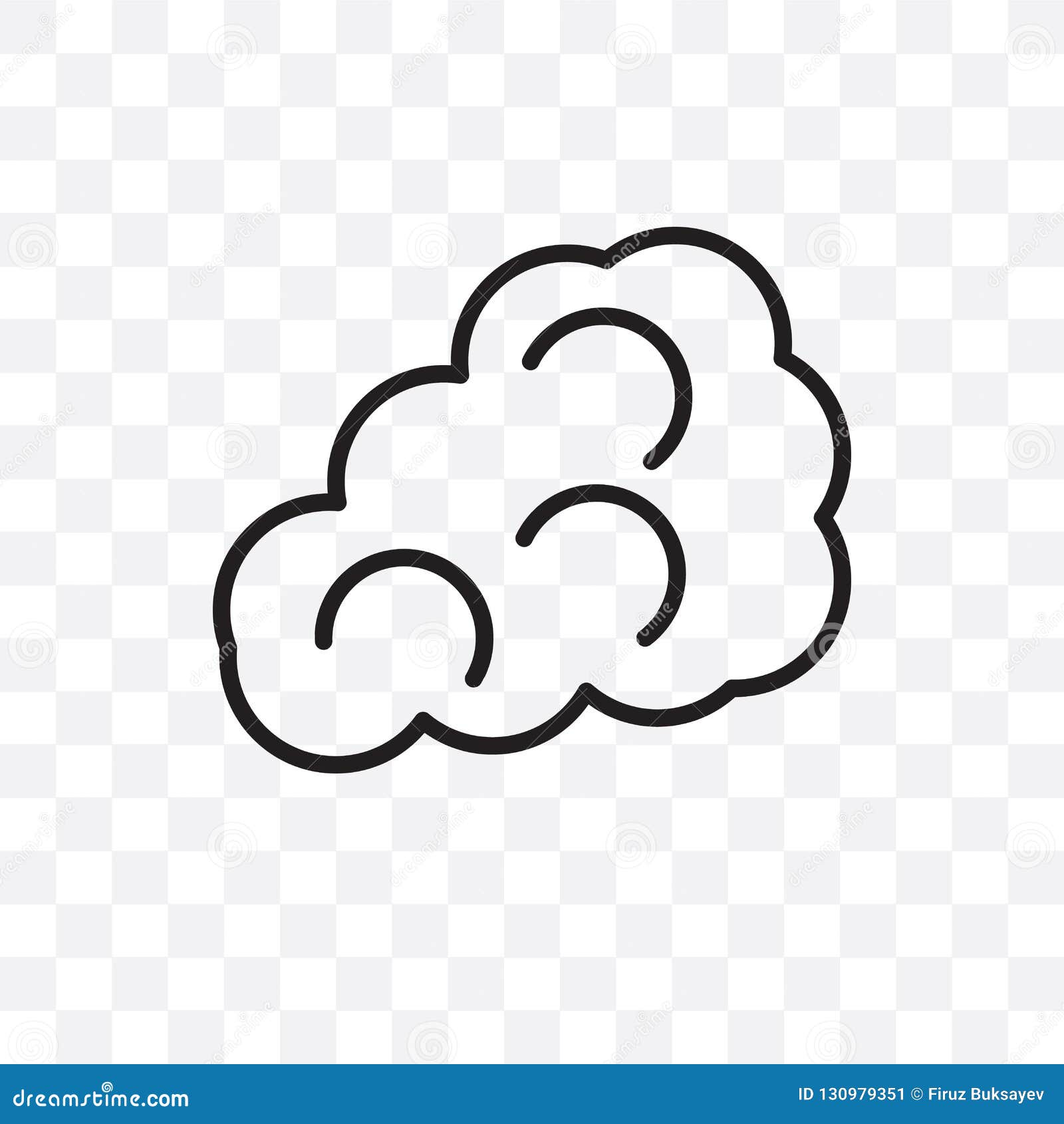 Cirrus Cumulus Vector Linear Icon Isolated On Transparent Background ...