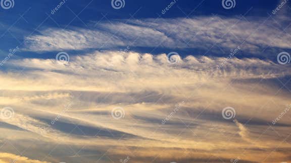 Cirrus High Clouds Formations and Textures in the Blue Sky Stock Photo ...
