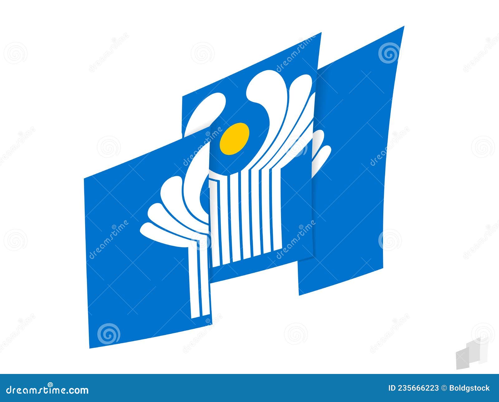 CIS Flag in an Abstract Ripped Design. Modern Design of the CIS Flag ...