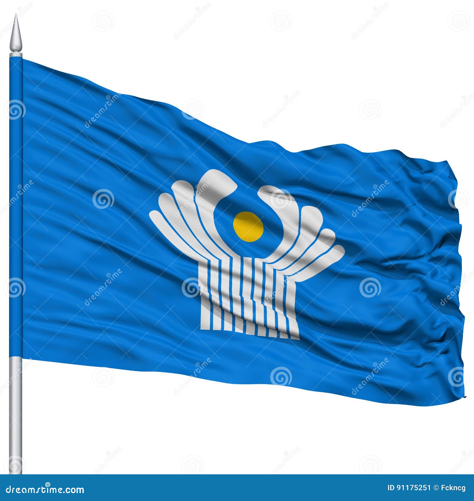 CIS Flag on Flagpole stock illustration. Illustration of countries ...
