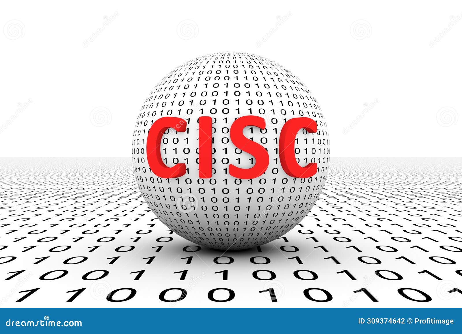 CISC Conceptual Sphere Binary Code 3d Stock Illustration - Illustration ...