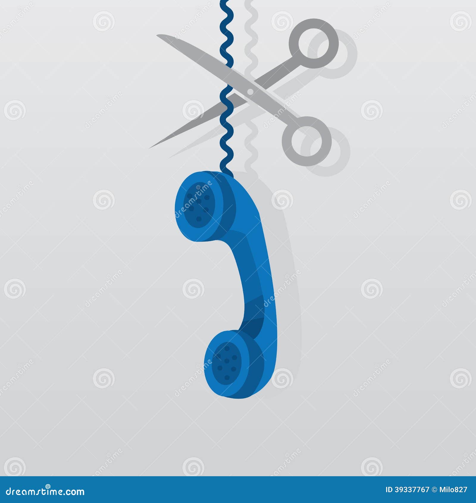 Ciseaux De Coupe De Fil De Téléphone Illustration de Vecteur ...