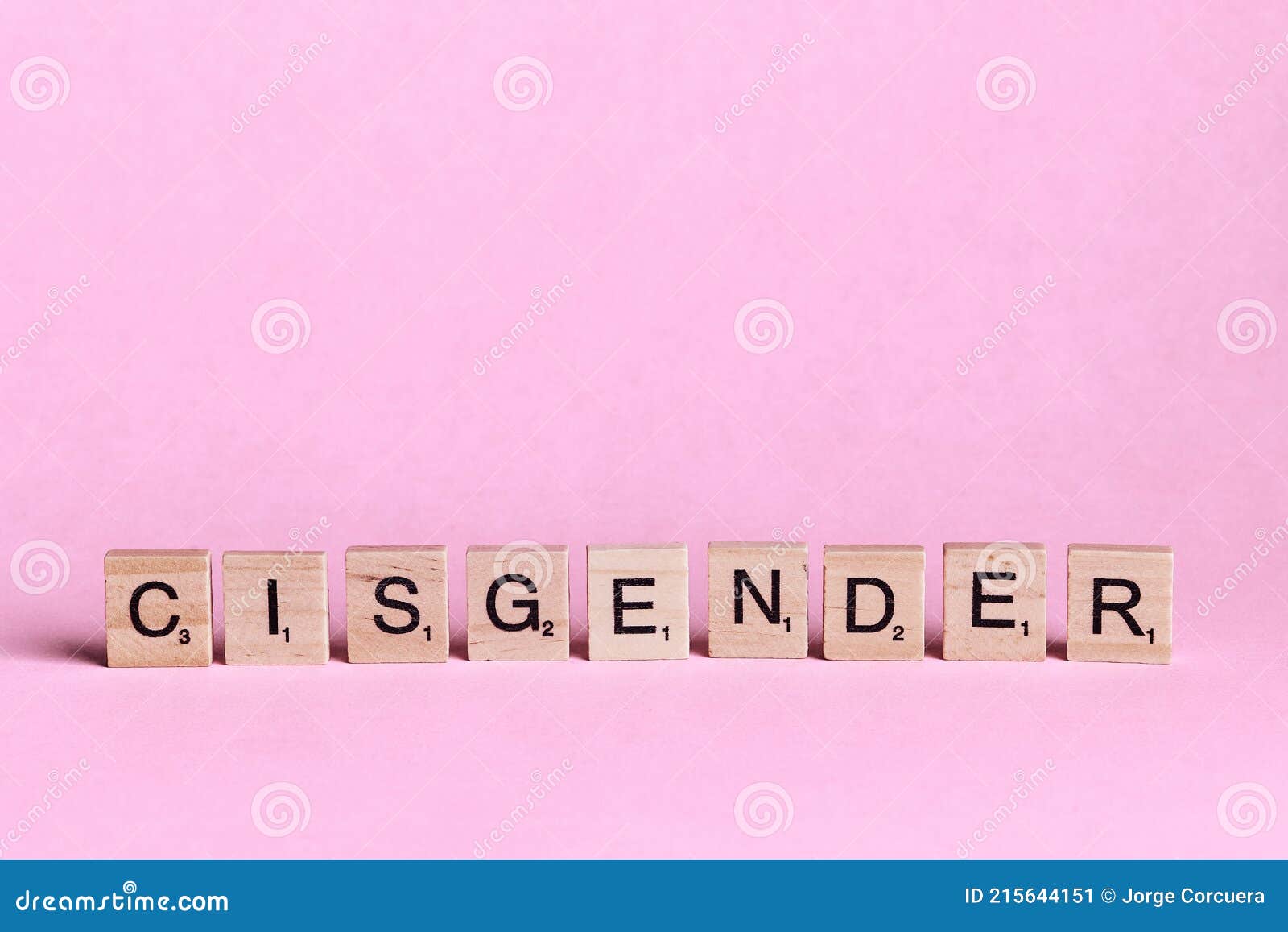 Cisgender Words Represented By Wooden Letter Tiles Isolated On Colour