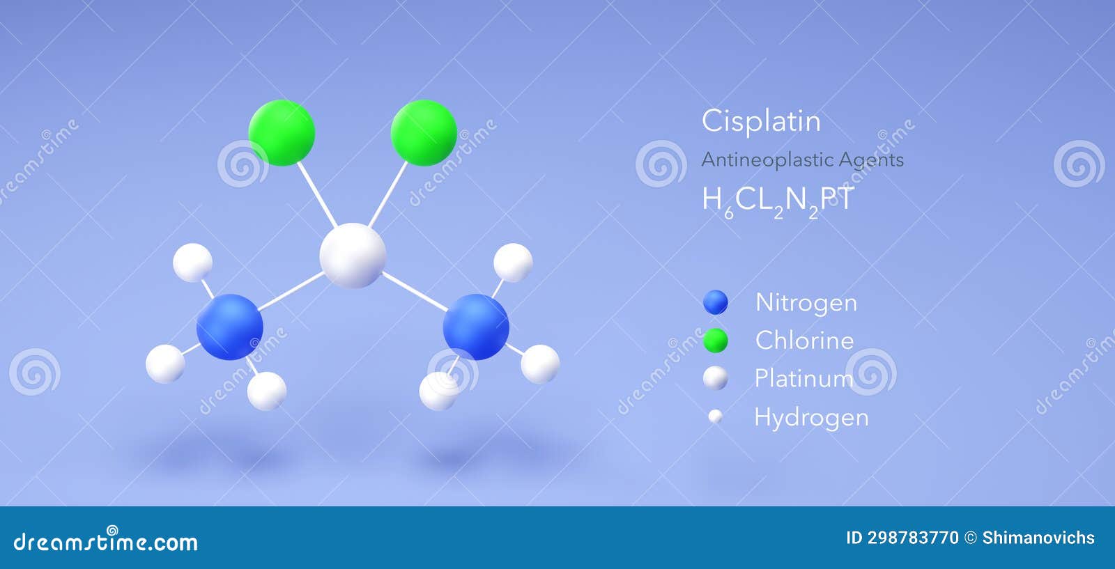 Cisplatin Molecule, Molecular Structures, Chemotherapy Medication, 3d ...