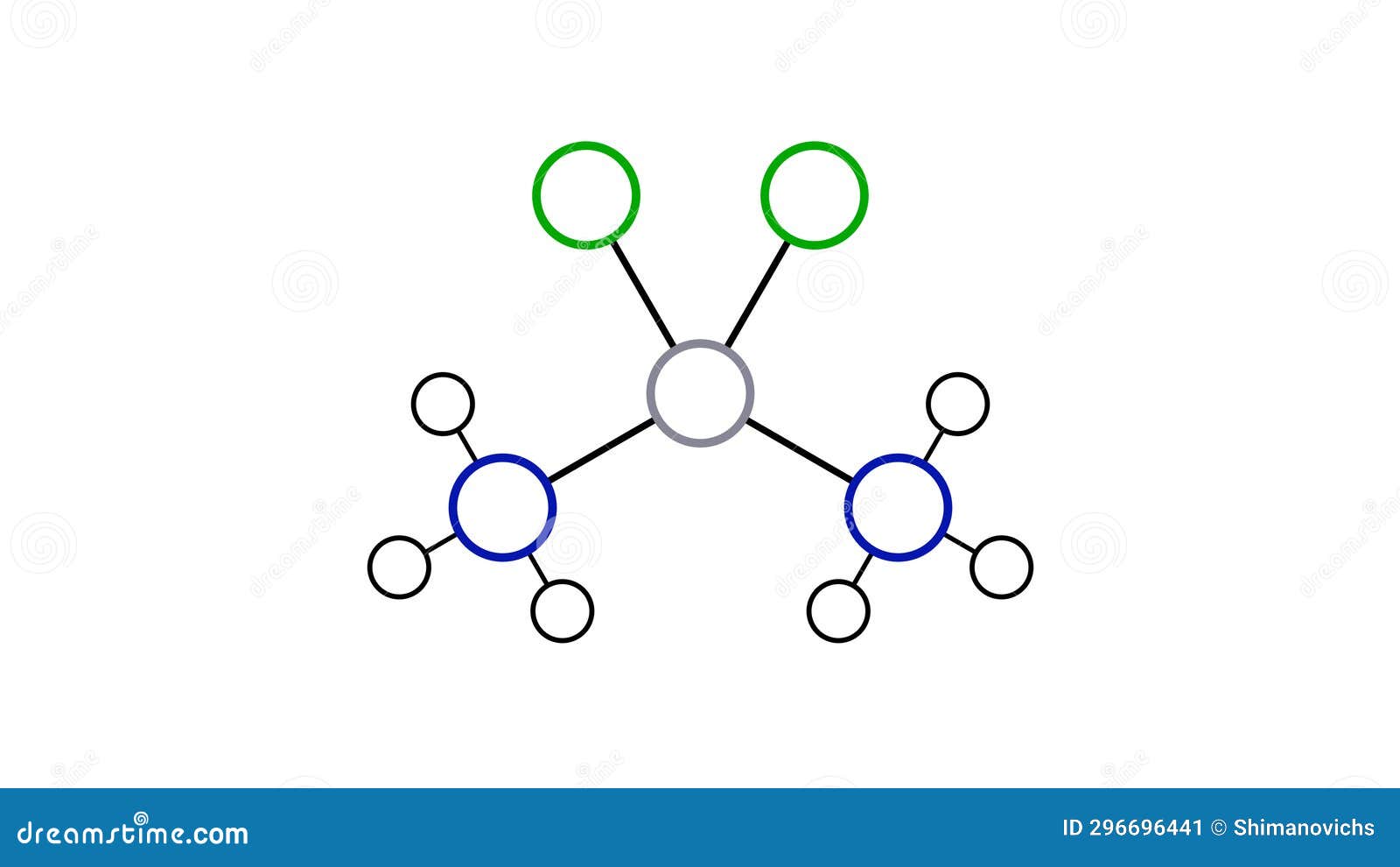 Cisplatin Molecule, Structural Chemical Formula, Ball-and-stick Model ...