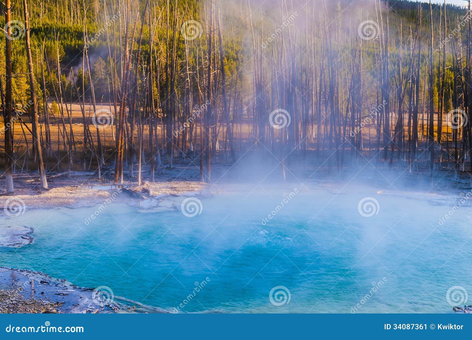 Cistern Spring at Sunset stock image. Image of geothermal - 34087361