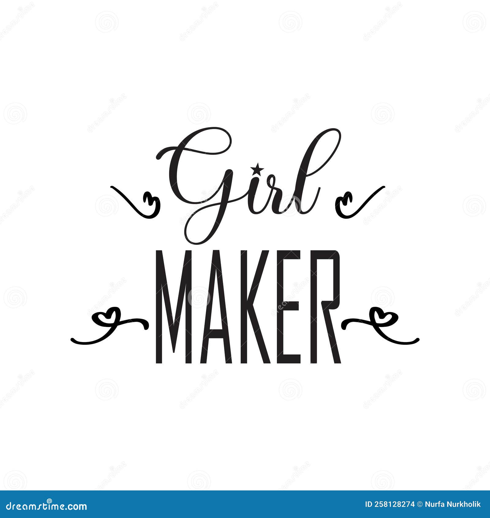 Cita De Letras Negras De Girl Maker Ilustración del Vector ...