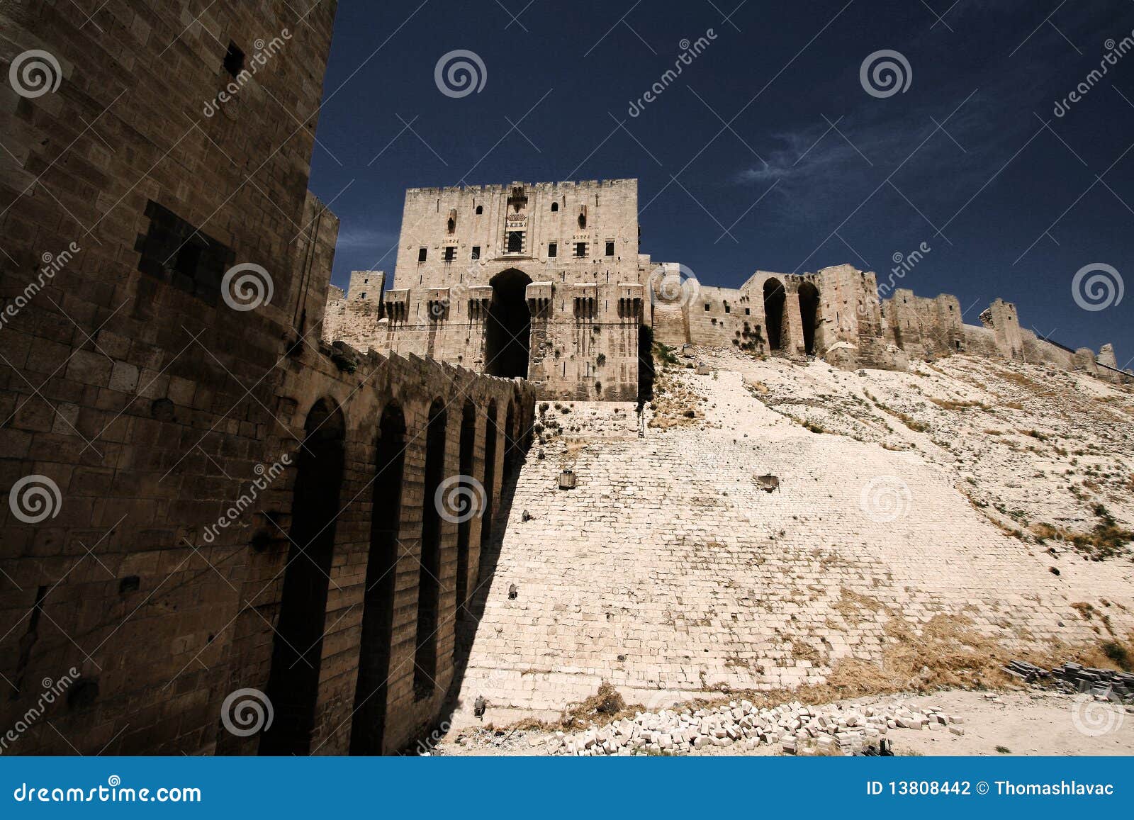 Citadel in Aleppo stock photo. Image of building, hill - 13808442