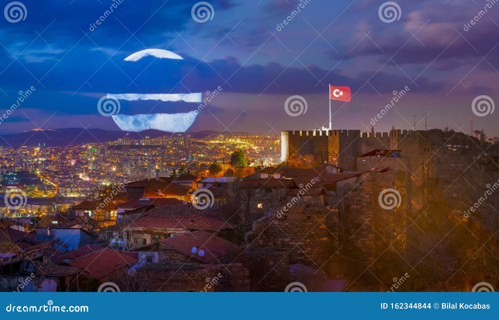 Citadel of Ankara in the Night, Ankara, Turkey Stock Photo - Image of ...