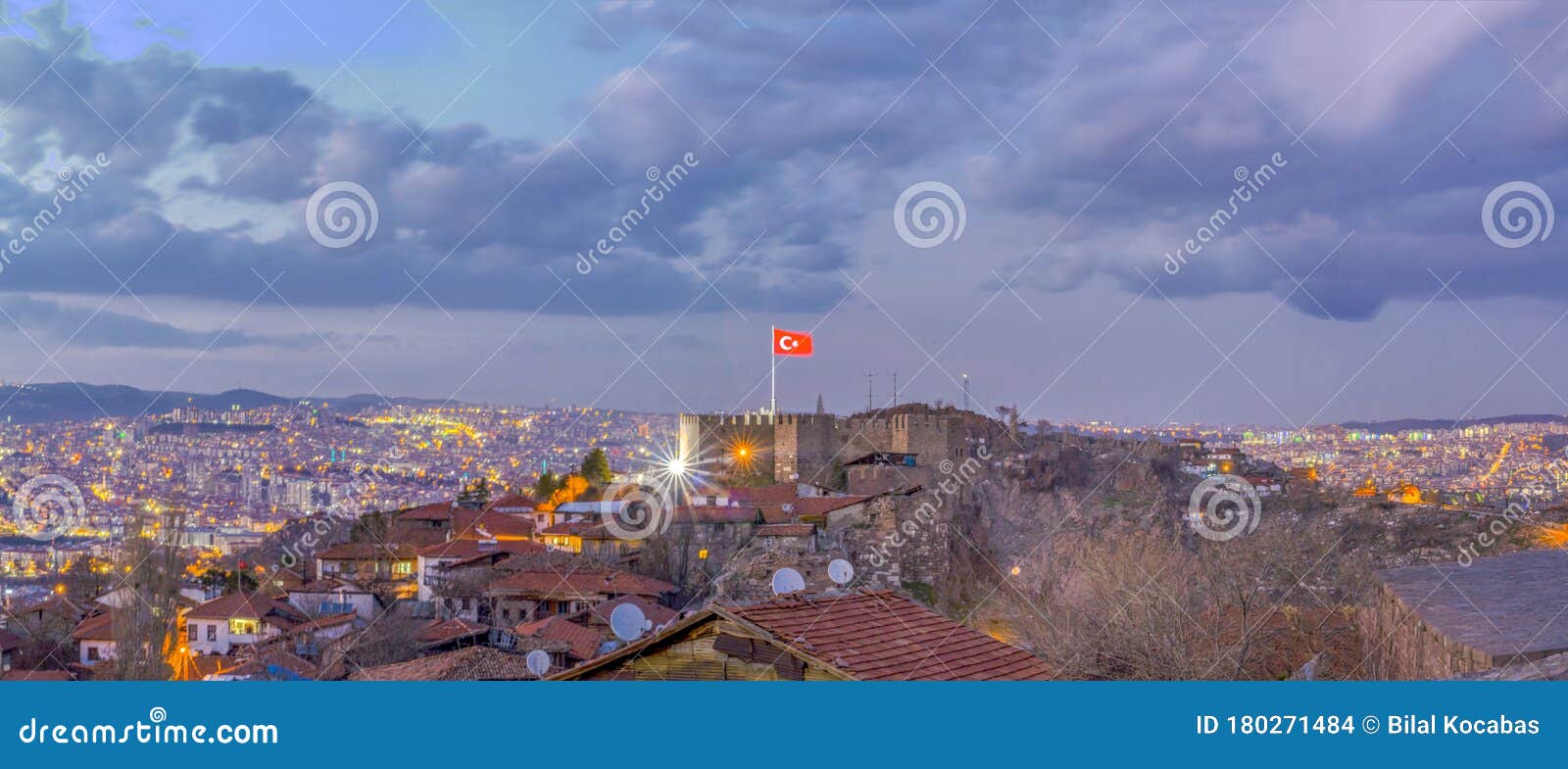 Citadel of Ankara in the Night, Ankara, Turkey Stock Photo - Image of ...