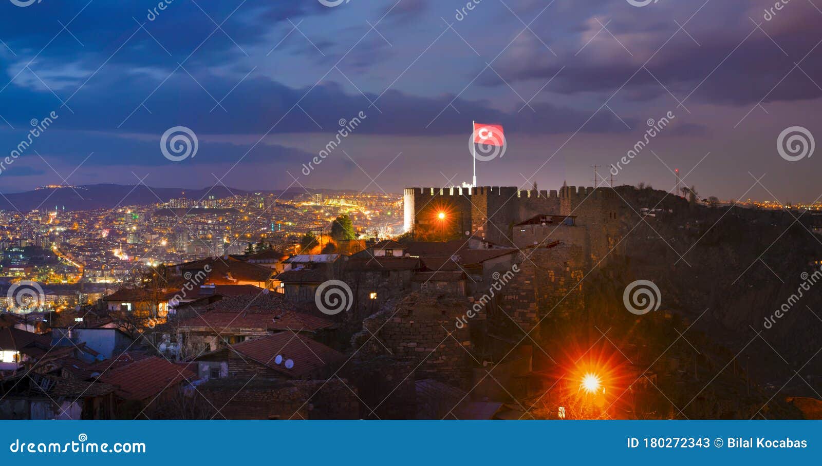 Citadel of Ankara in the Night, Ankara, Turkey Stock Image - Image of ...