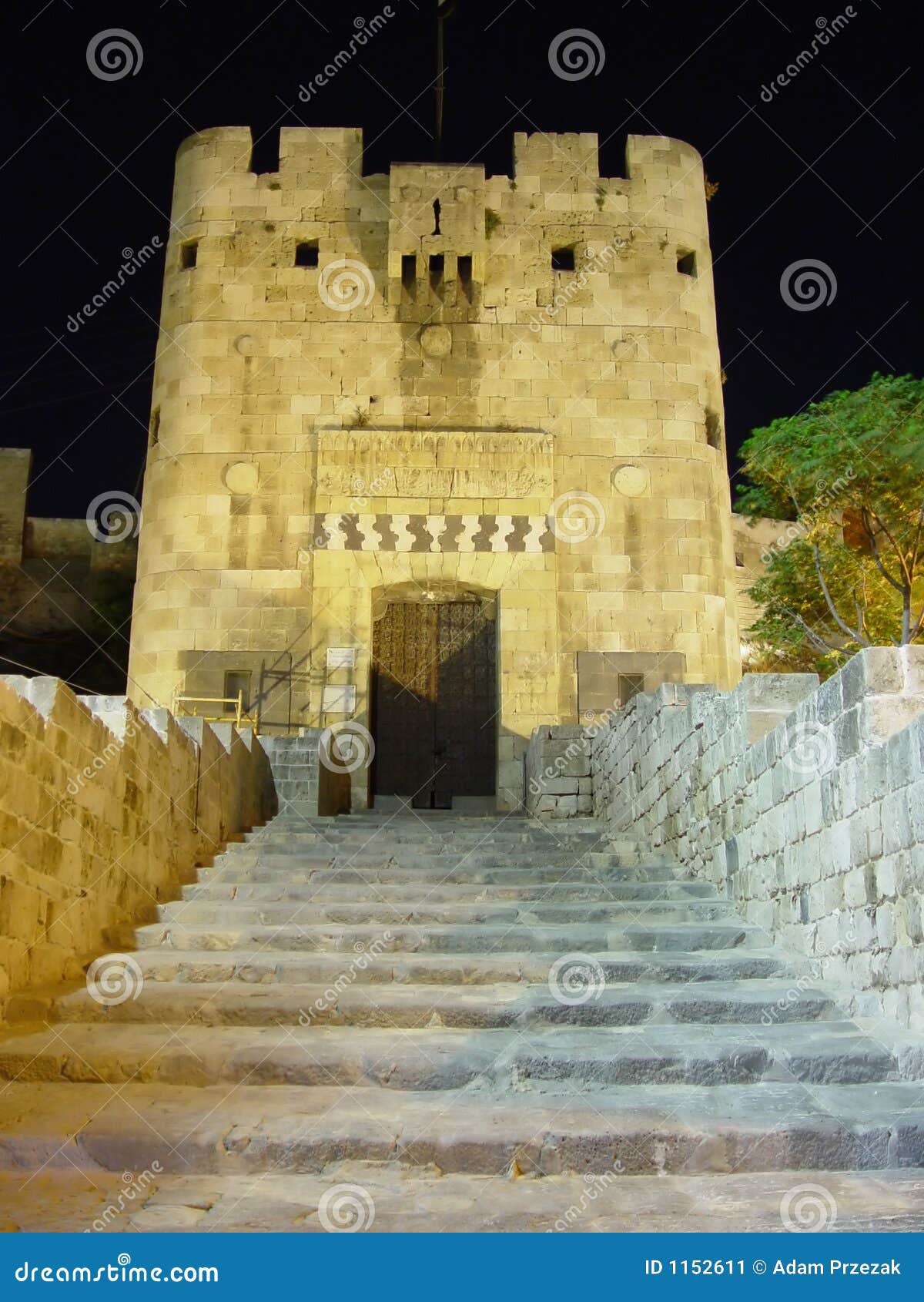 Citadel by Night-Alleppo,Syria Stock Image - Image of citadel, muslim ...