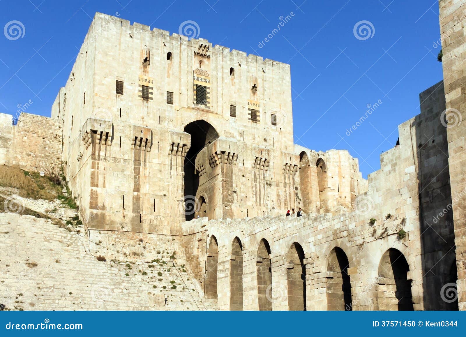 Citadelle d'Alep, Syrie photo stock. Image of escalier - 37571450