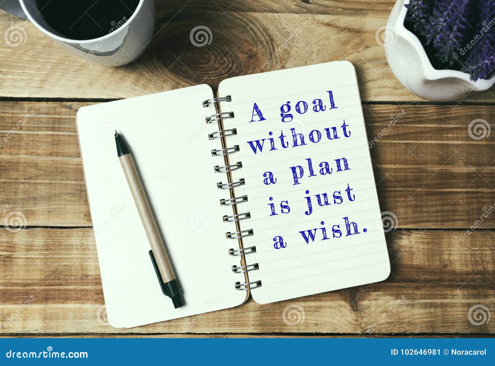 Citas - Una Meta Sin Un Plan Es Apenas Un Deseo Imagen de archivo ...
