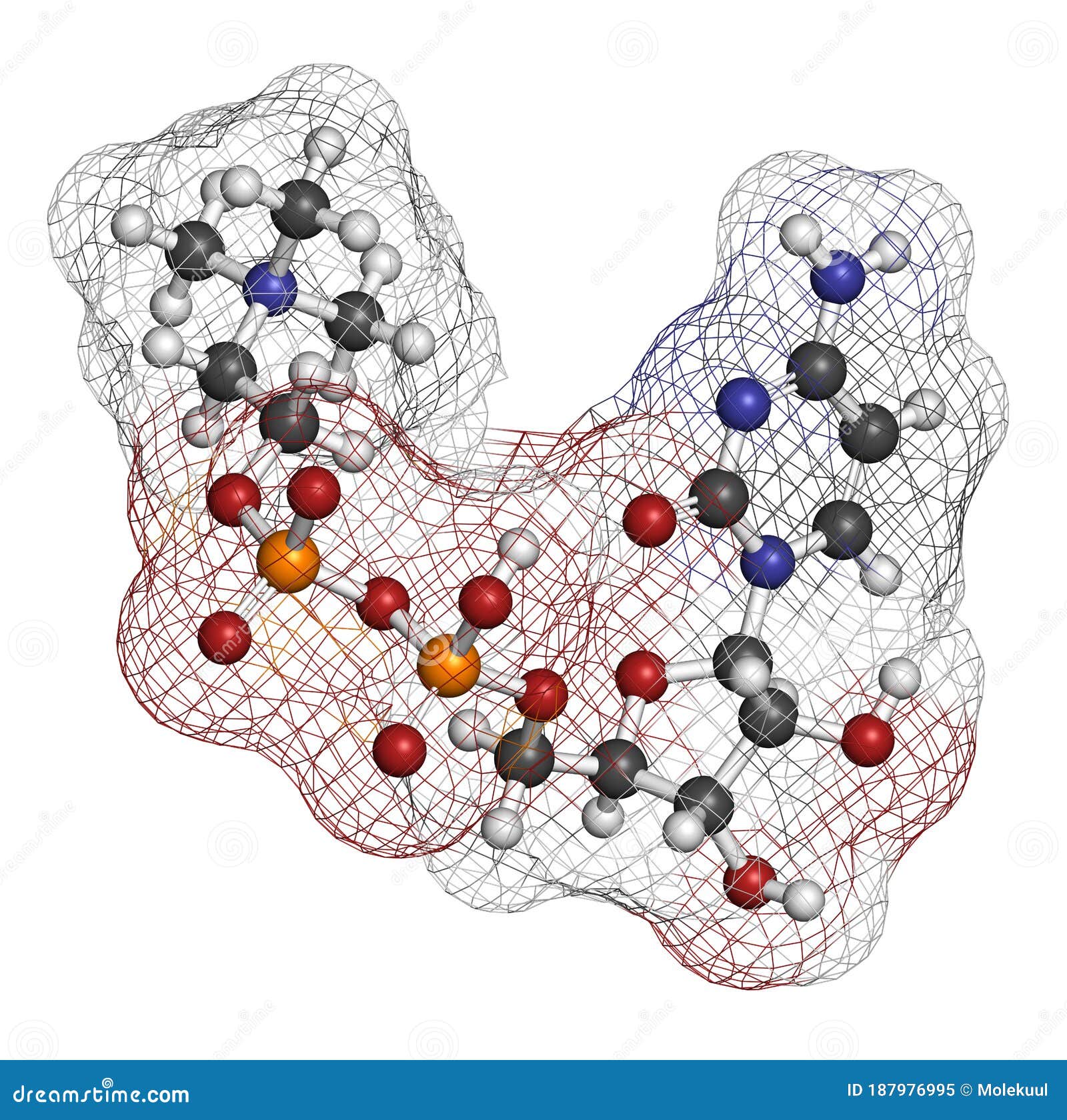 Citicoline Molecule 3d Rendering, Flat Molecular Structure With ...