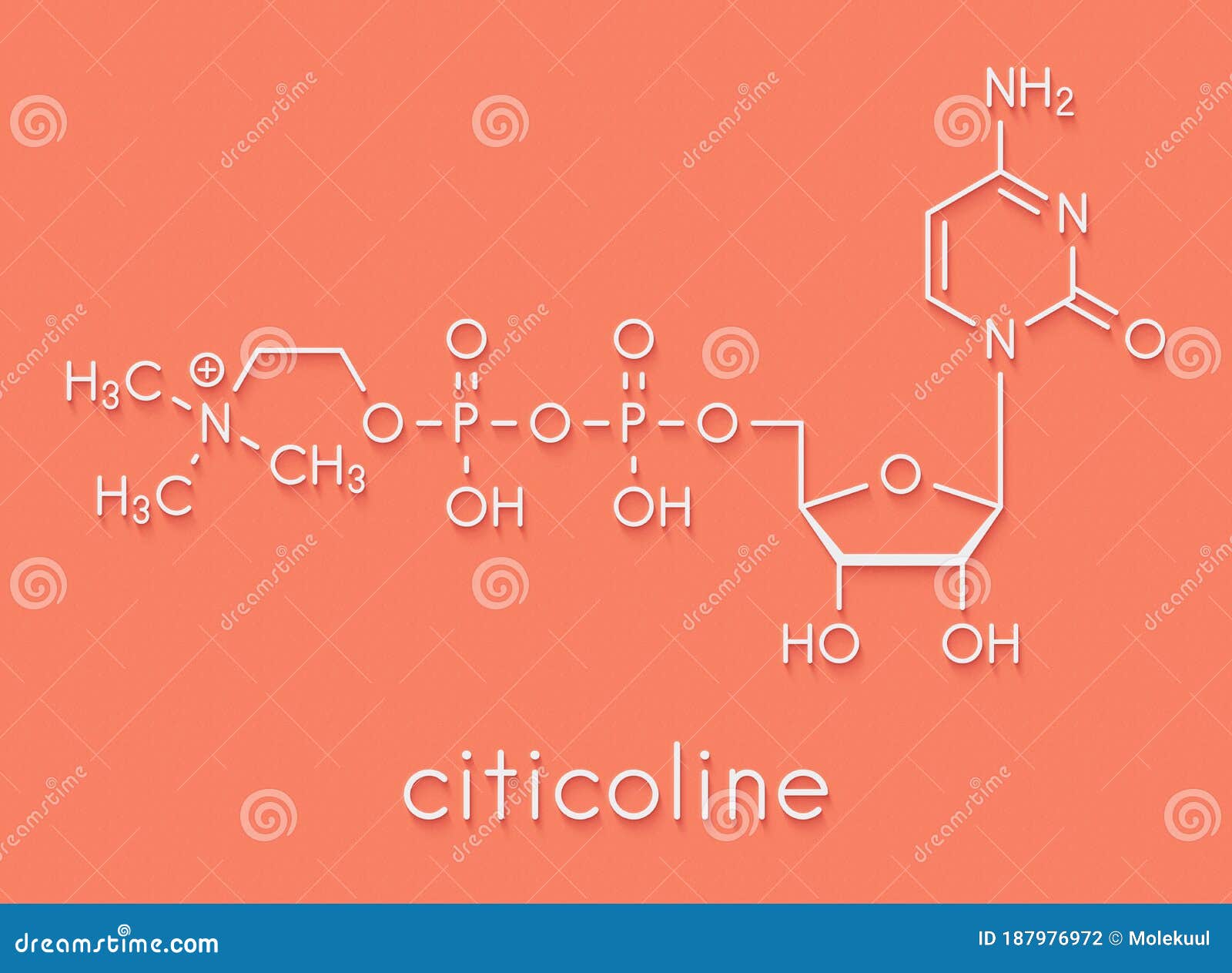 Citicoline CDP-choline Molecule. Skeletal Formula. Editorial ...