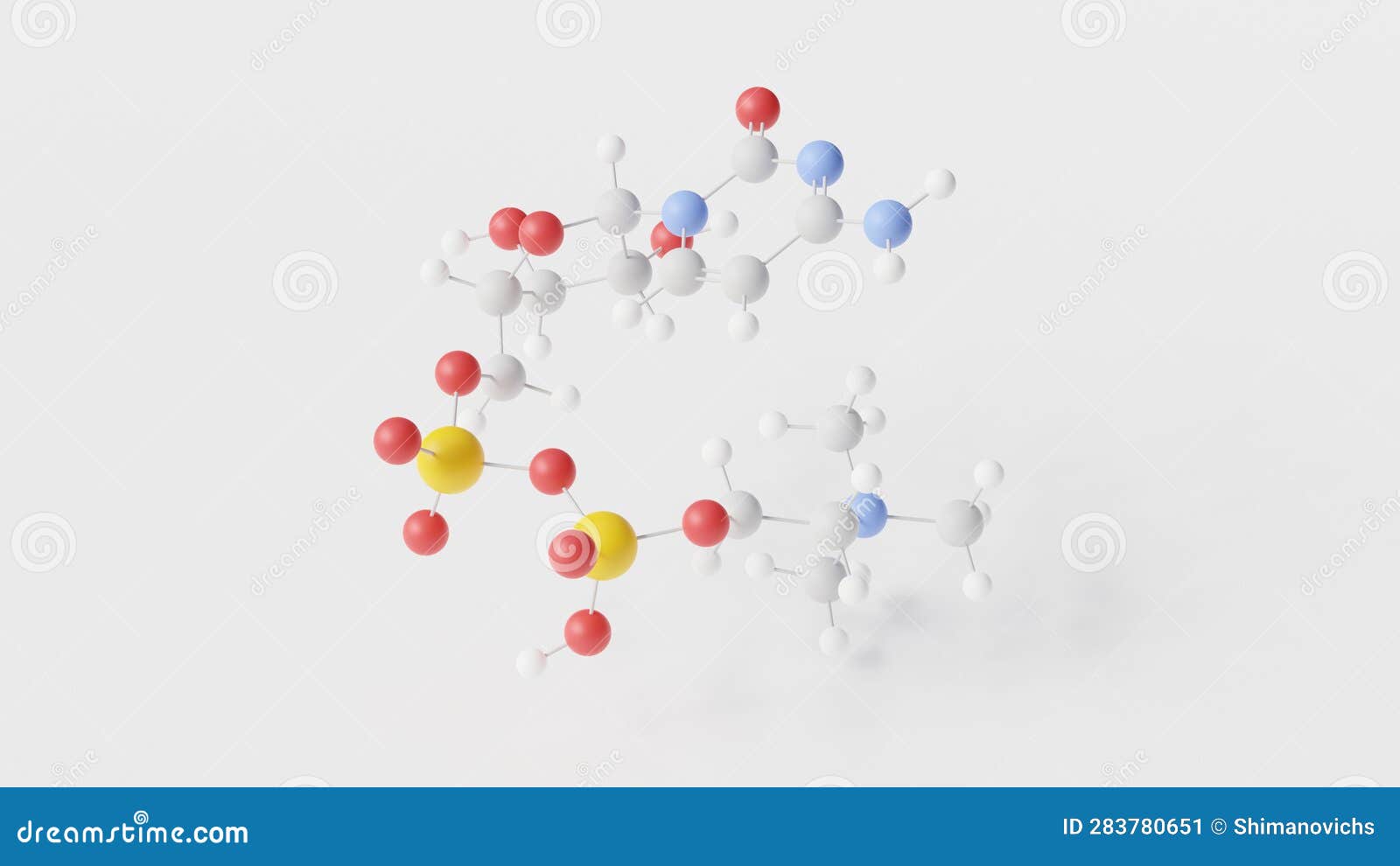 Citicoline Molecule 3d, Molecular Structure, Ball and Stick Model ...