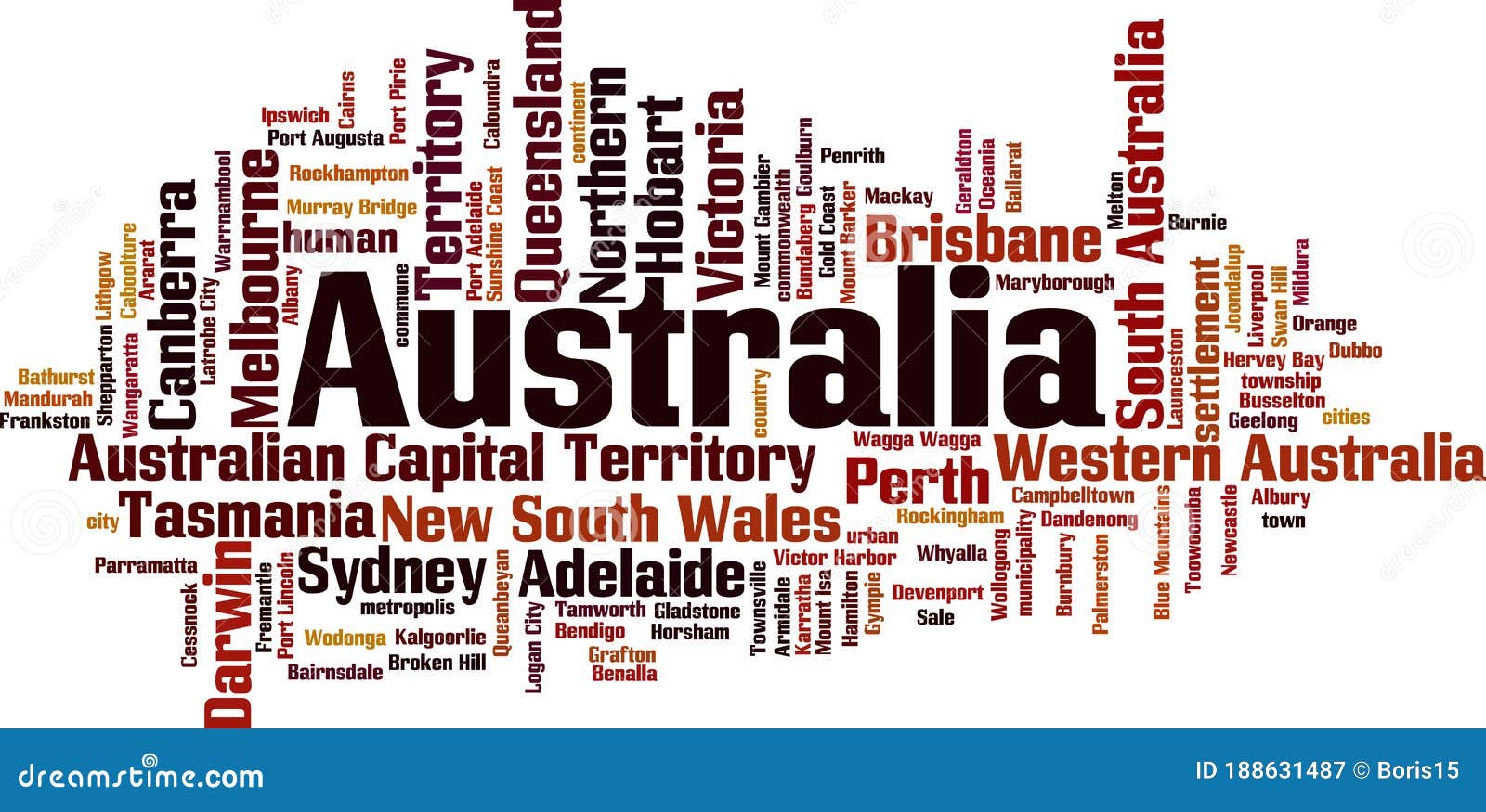 Australia, Word On Wooden Blocks. Isolated On A White Background Stock ...