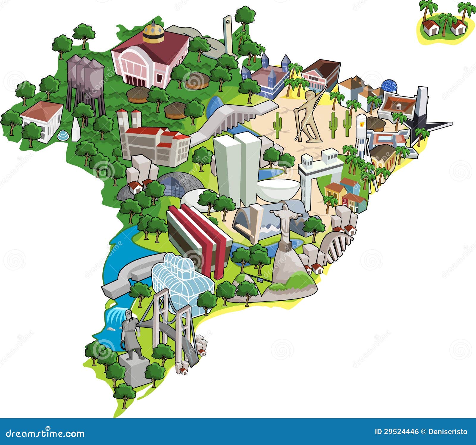 Cities of Brazil. stock vector. Illustration of tree - 29524446