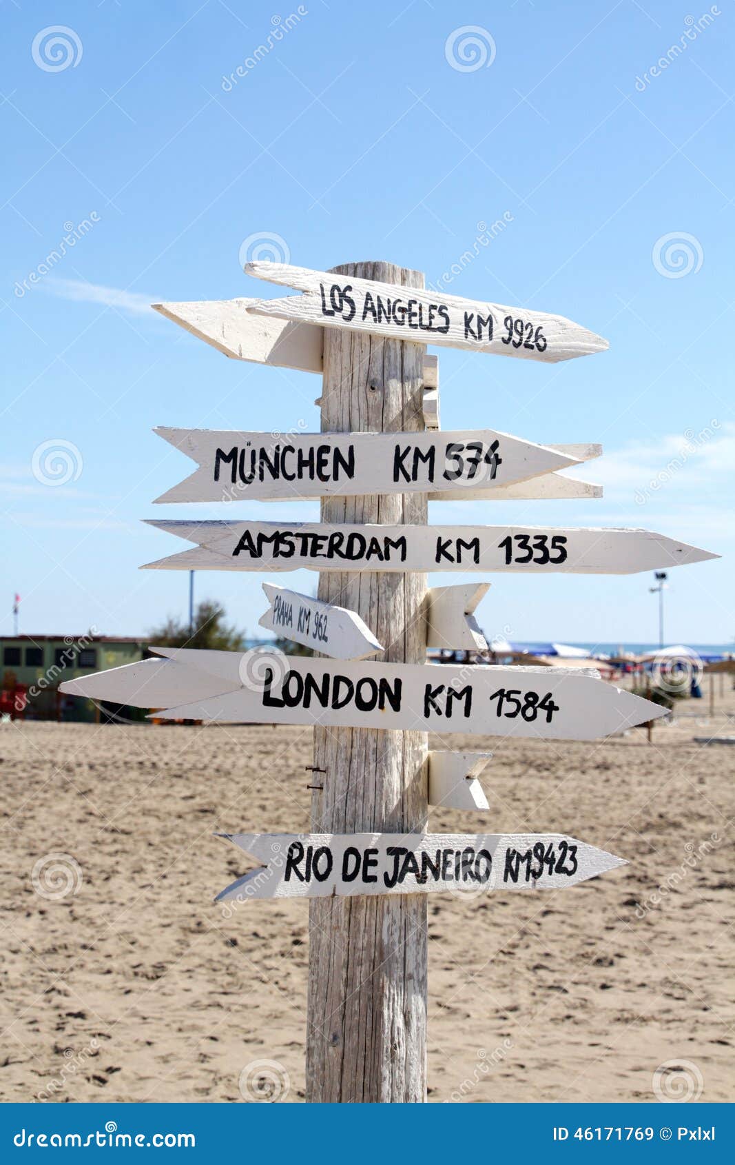 Cities Distance Arrow Signs Stock Image - Image of international ...