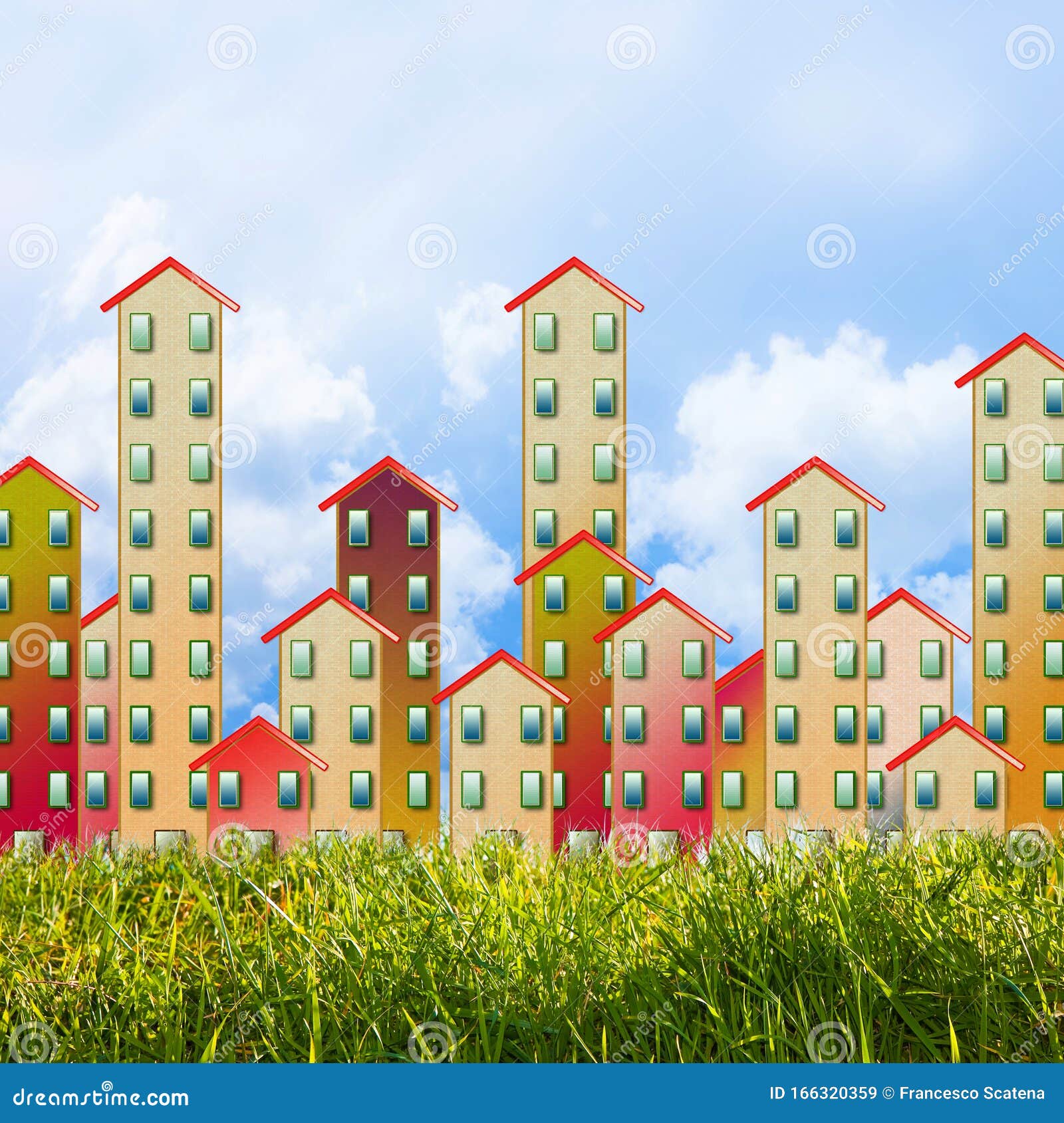 Cities and Green Spaces - Concept Image with a Residential Neighborhood ...