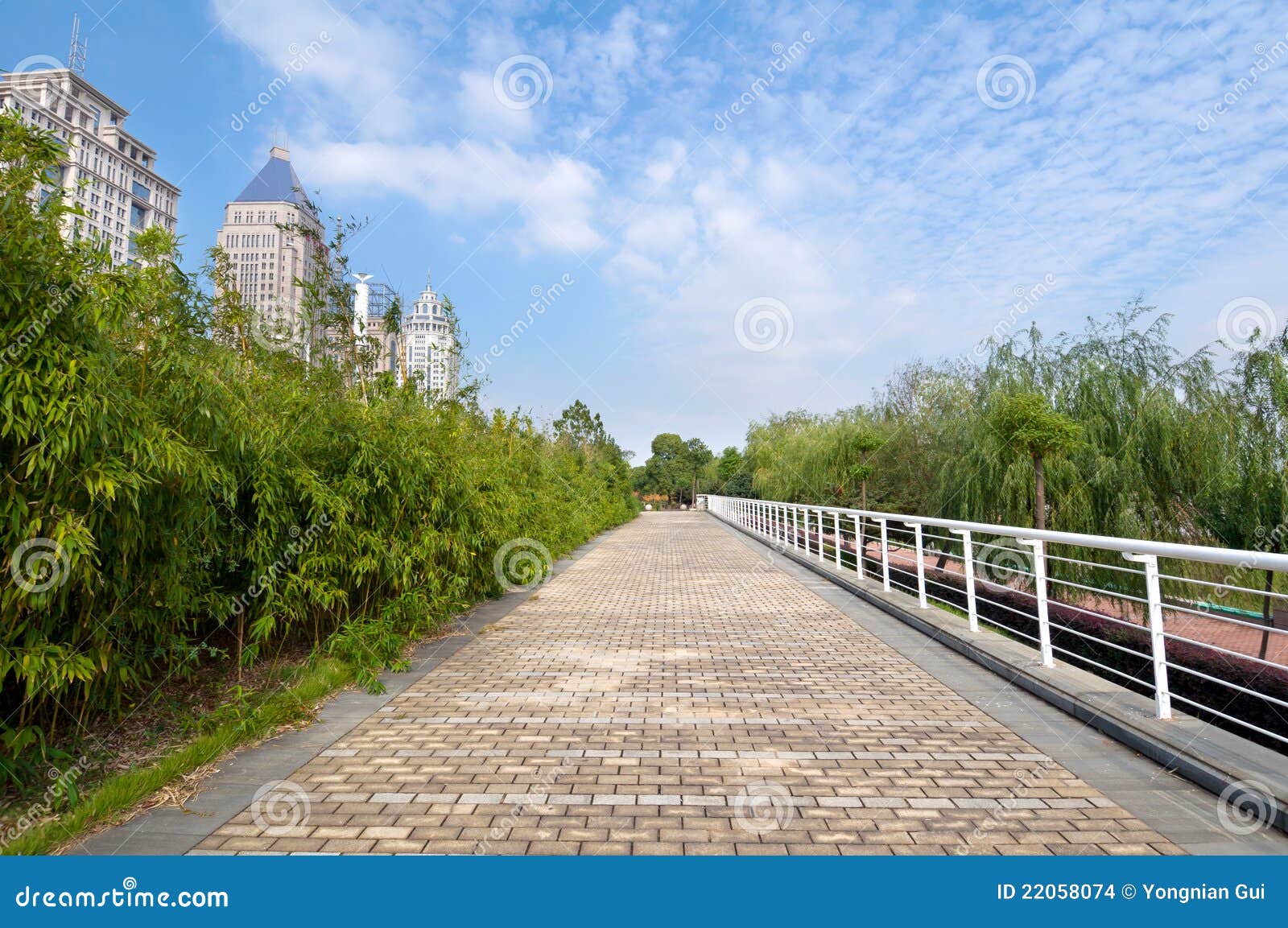 Cities in the path stock photo. Image of fence, city - 22058074