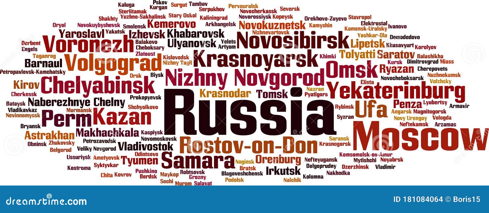 Cities in Russia Word Cloud Stock Vector - Illustration of commune ...
