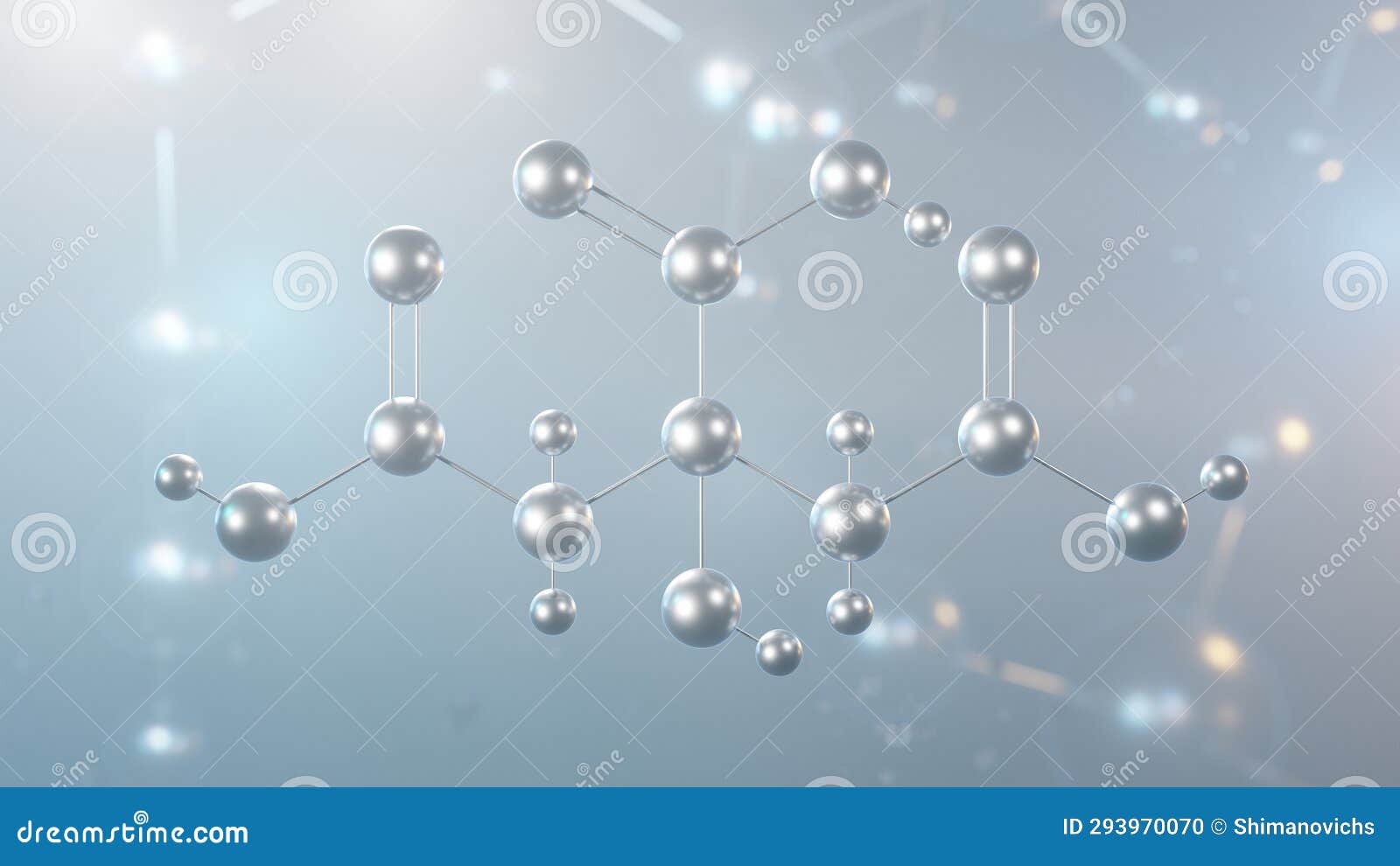 Citric Acid Molecular Structure, 3d Model Molecule, Colorless Weak ...
