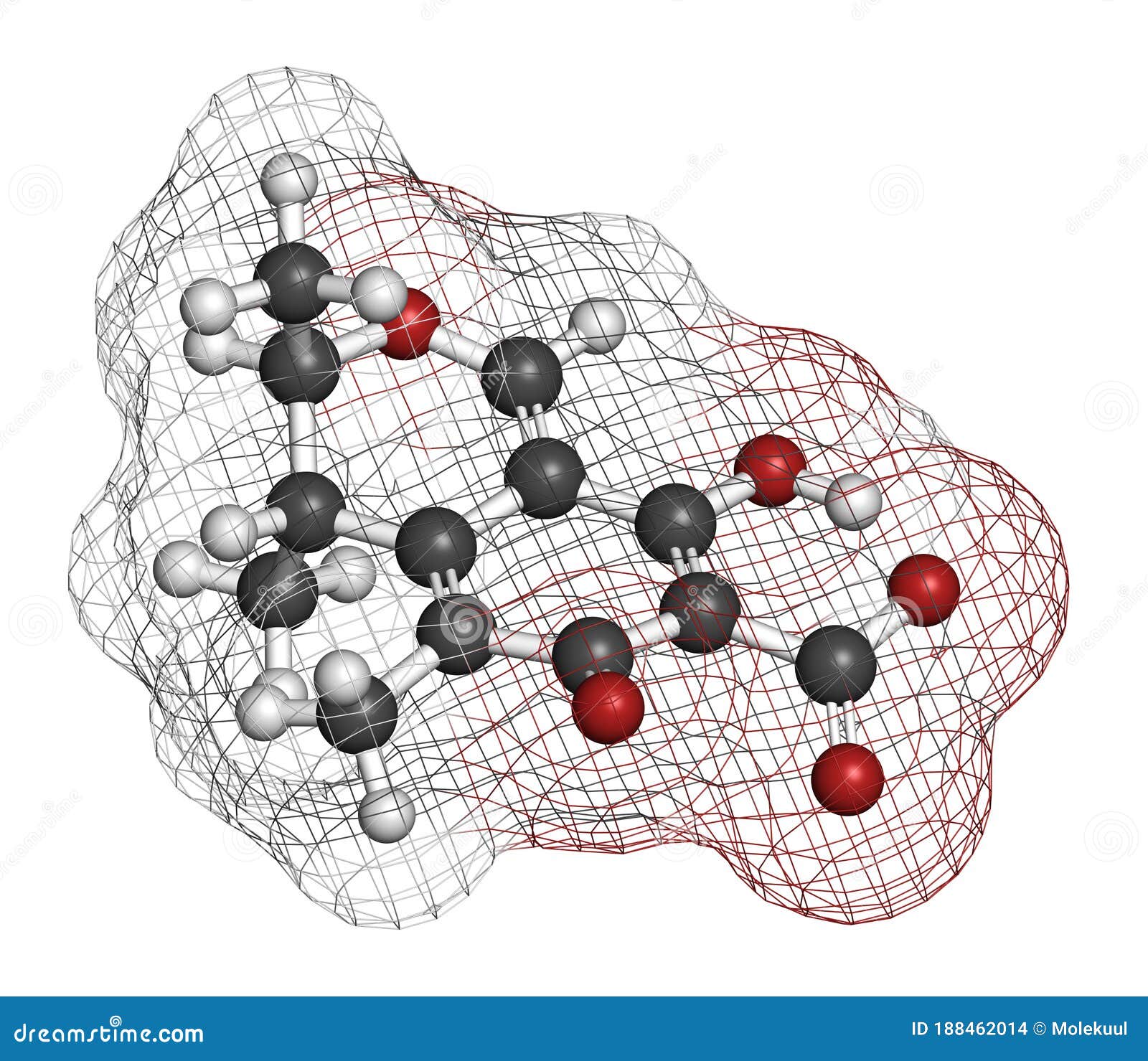 Citrinin Mycotoxin Molecule. 3D Rendering Stock Illustration ...
