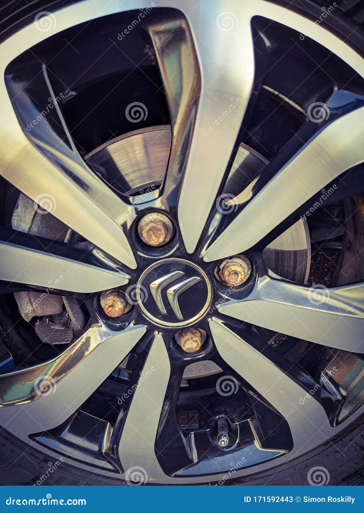 Car alloy wheel editorial stock photo. Image of citroen - 171592443