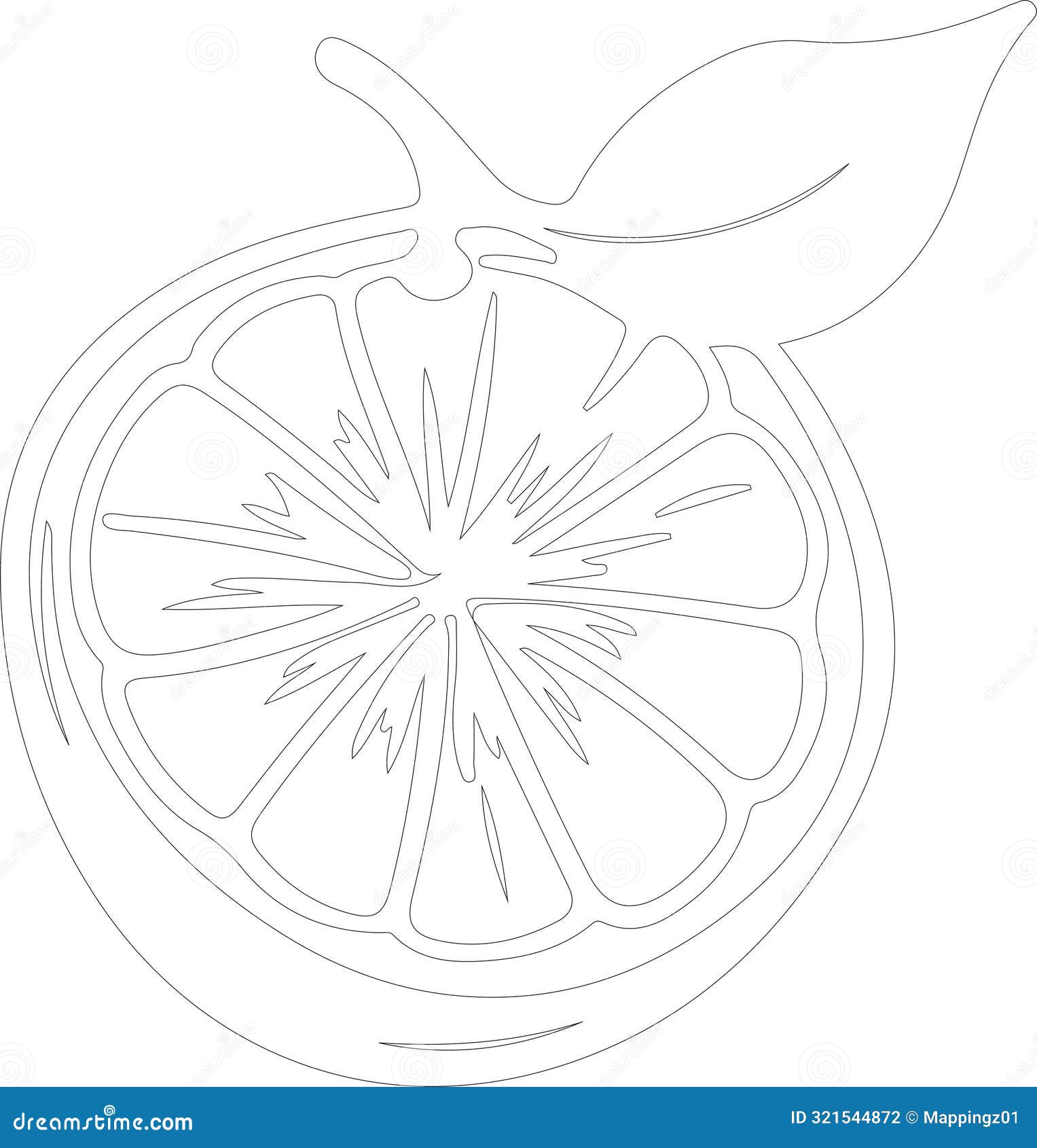 Citron Outline Silhouette Generative Ai Vector Illustration ...