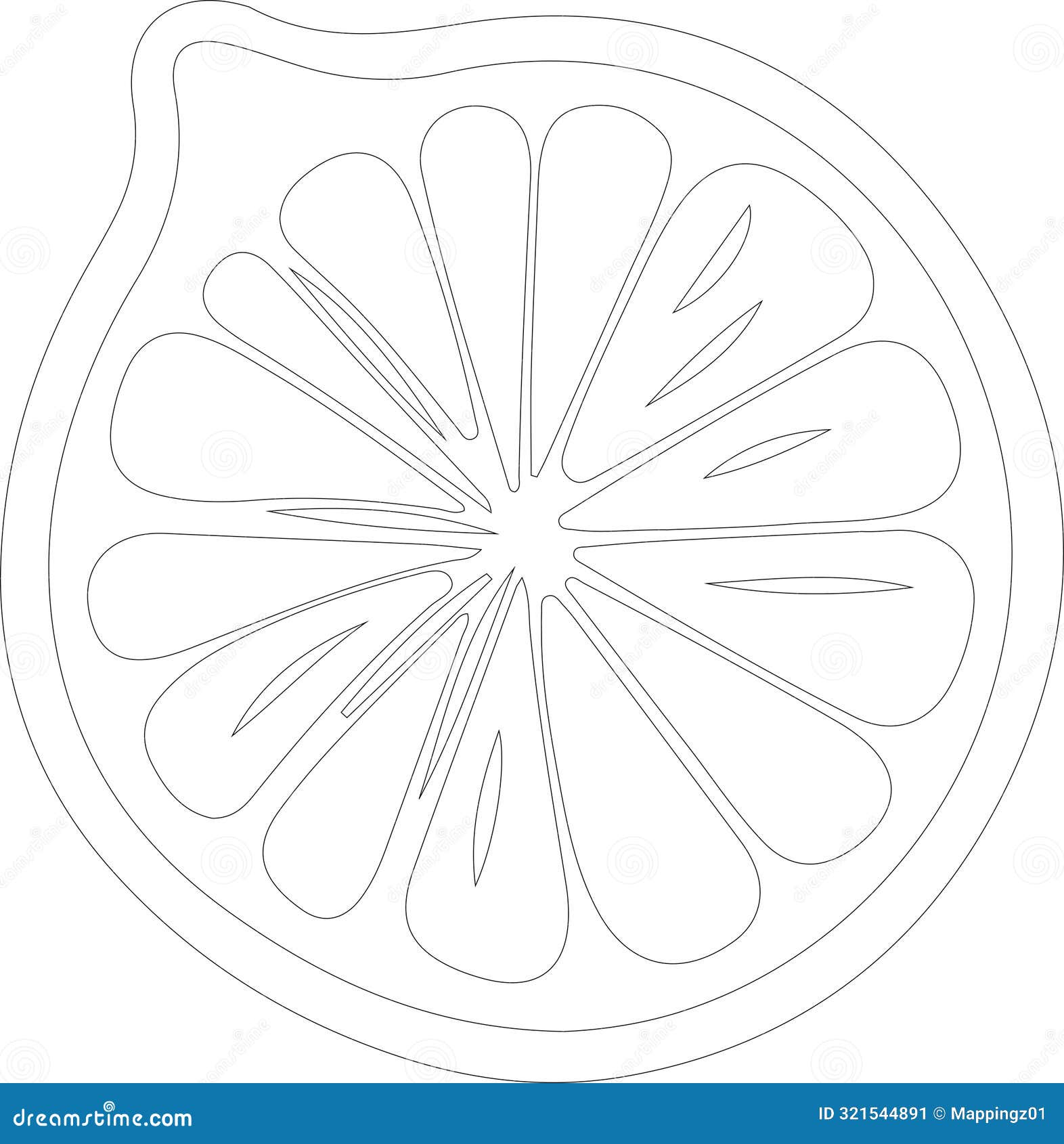 Citron Outline Silhouette Generative Ai Stock Vector - Illustration of ...