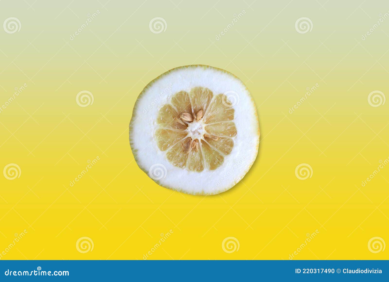 Citron Slice Over Matching Colour Stock Photo - Image of copy ...