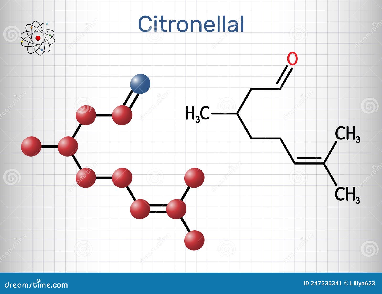 Citronellal Molecule, Molecular Structures, Monoterpenoid Aldehyde, 3d ...