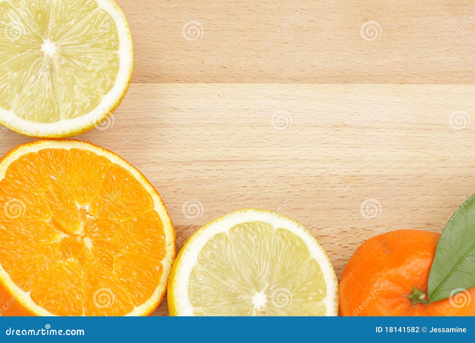 Citrus Border on Wooden Table Stock Photo - Image of desk, fruit: 18141582