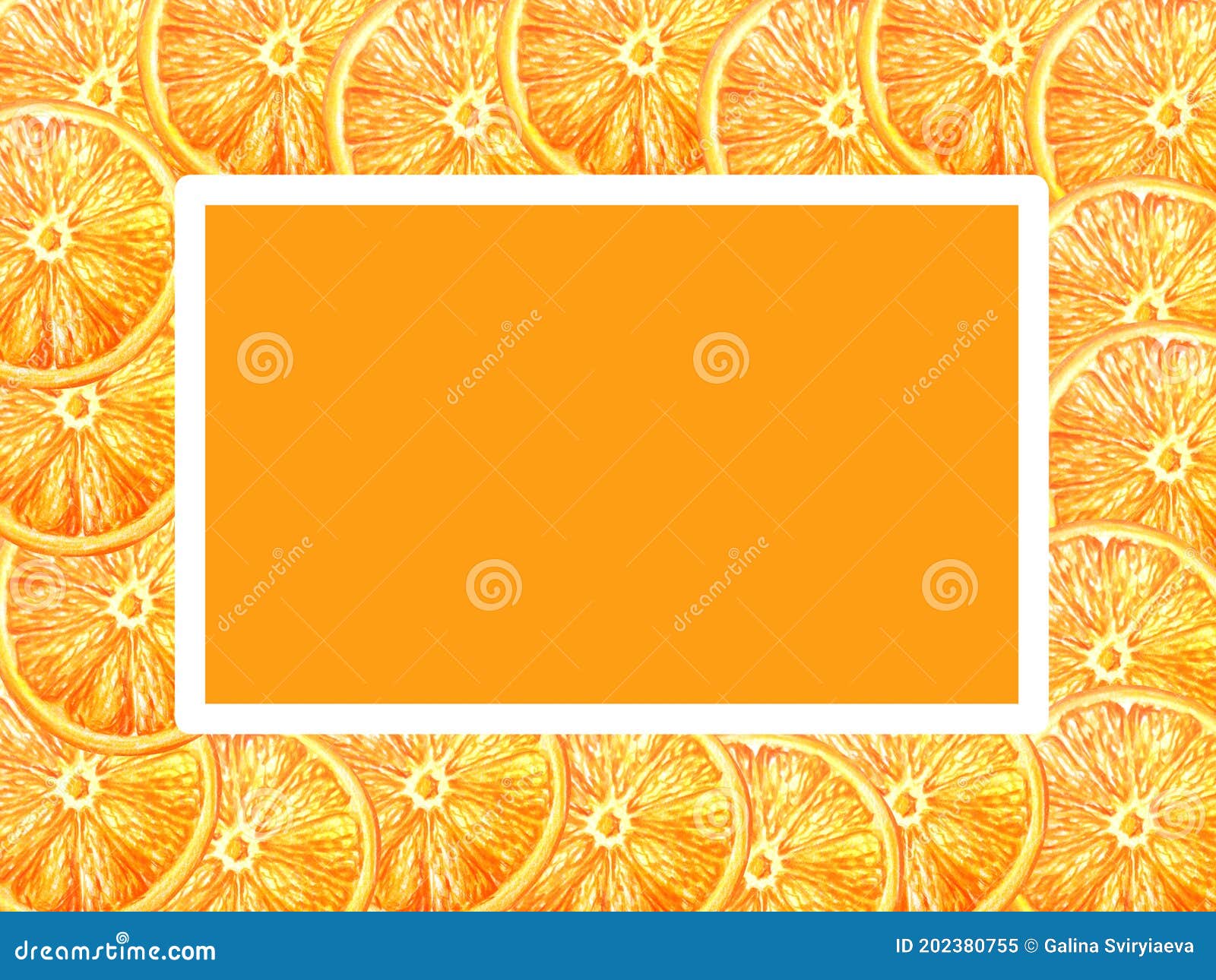 Citrus Frame Illustration Art, Orange Hand Drawn Design Stock ...