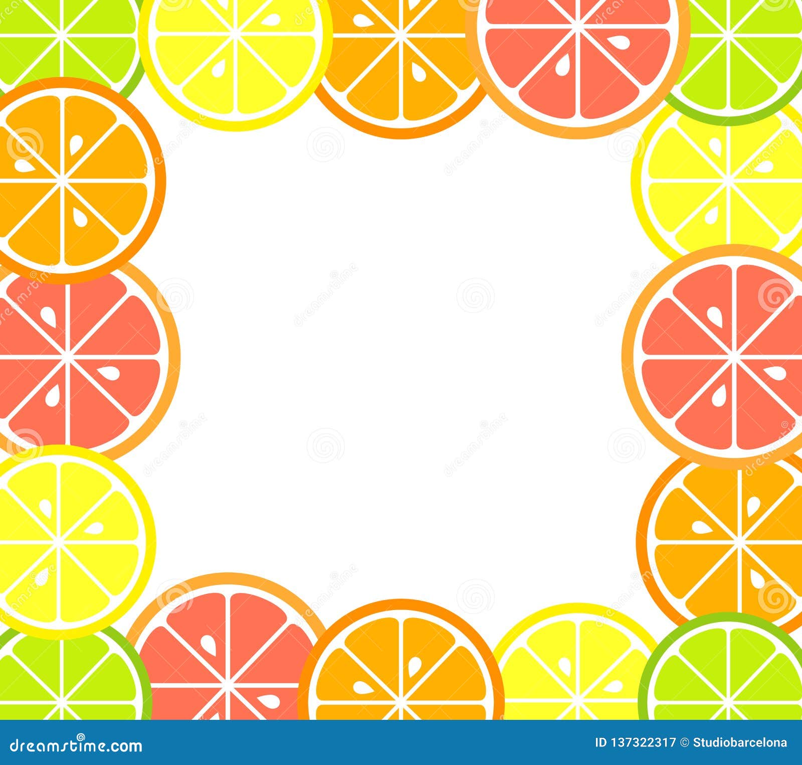 Citrus fruit frame stock vector. Illustration of frame - 137322317