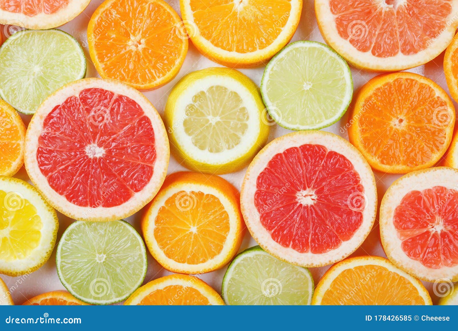 Citrus Fruit Pattern Made of Lemon, Orange, Grapefruit and Lime. Stock ...