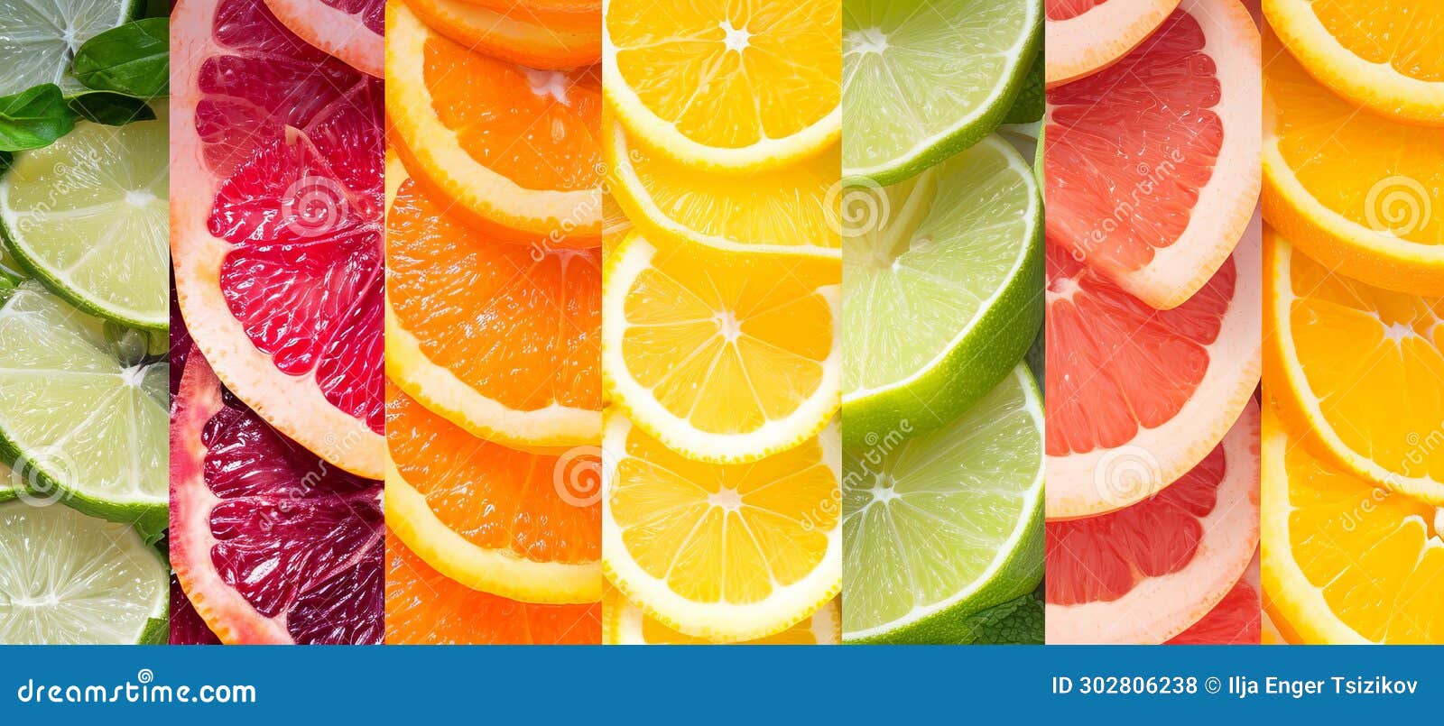 Citrus Fruit Products Collage with White Vertical Lines Bright White ...