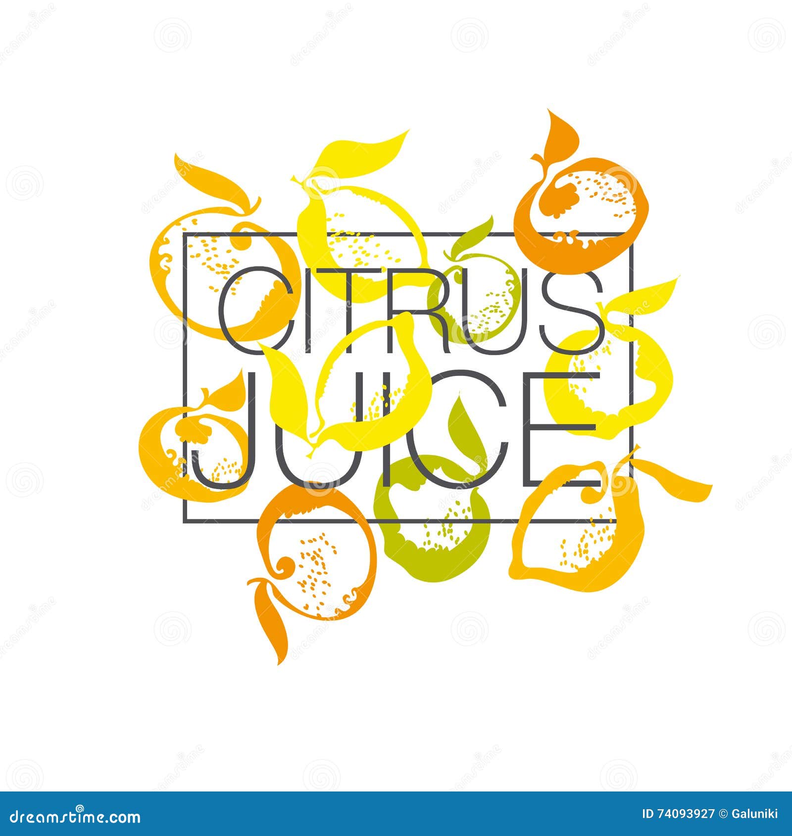 Citrus Fruit Simple Decorative Header. Stock Vector - Illustration of ...