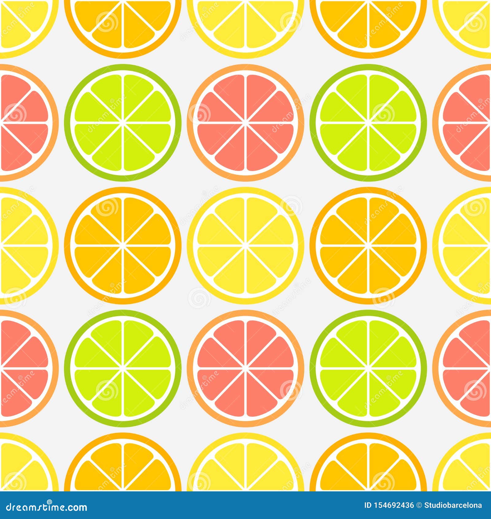 Citrus Fruit Slices Seamless Pattern Stock Vector - Illustration of ...