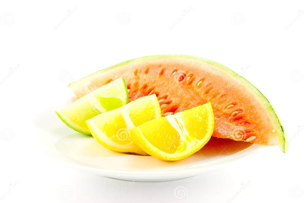Citrus Fruit and Watermelon Stock Image - Image of seasonal, plant ...