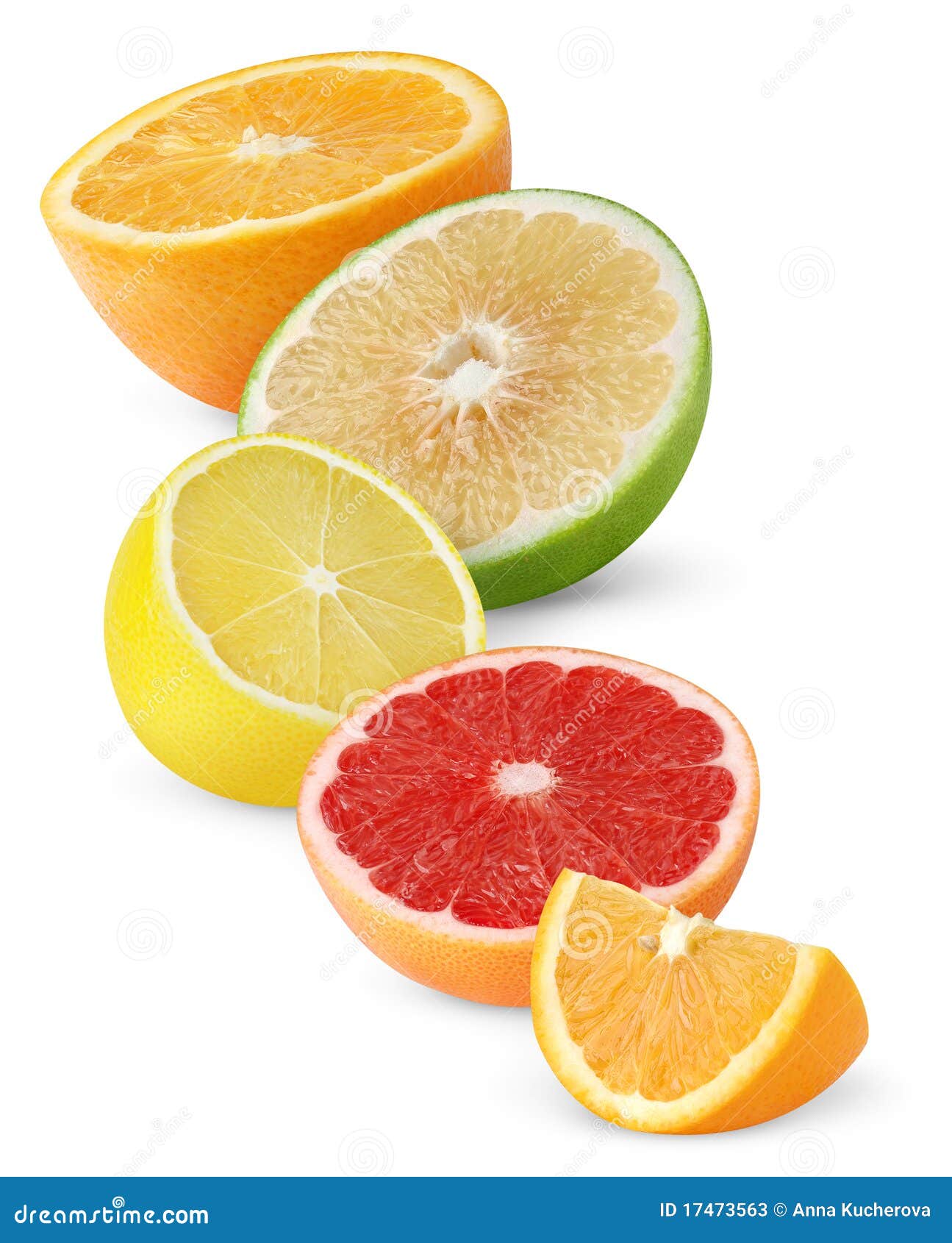 Isolated Citrus Fruit Halves Stock Image - Image of citrus, object ...