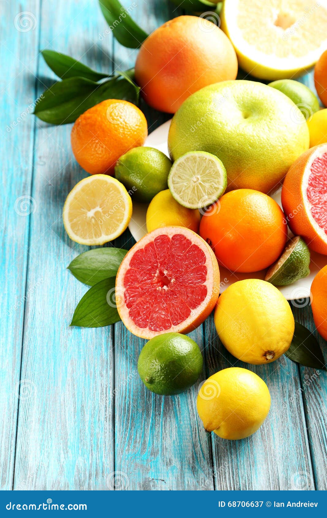 Citrus fruits stock image. Image of delicious, blue, board - 68706637
